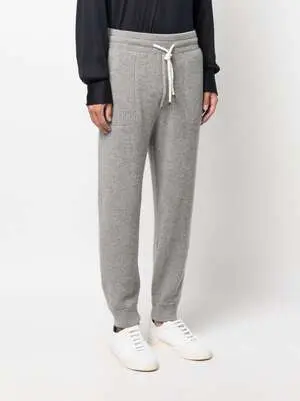 Brunello Cucinelli Drawstring Cashmere Track Pants - Grey