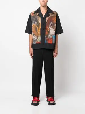 CHARLES JEFFREY Illustration-print Organic-cotton Shirt