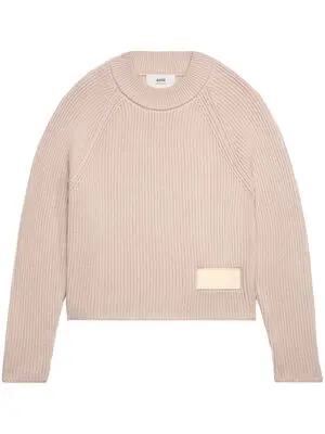 AMI Paris Logo-patch Knitted Jumper