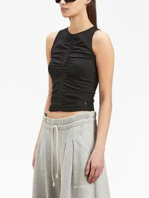 Palm Angels Ruched Stretch-cotton Tank Top