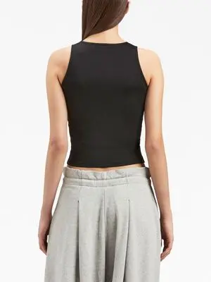 Palm Angels Ruched Stretch-cotton Tank Top