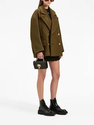 Palm Angels Palm-embroidery Double-breasted Coat