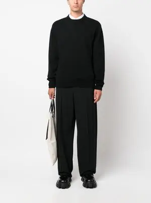 JIL SANDER Crew-neck Knitted Jumper - Black