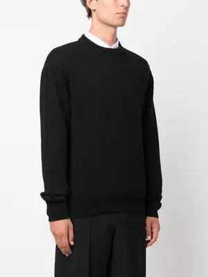 JIL SANDER Crew-neck Knitted Jumper - Black