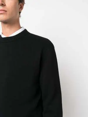 JIL SANDER Crew-neck Knitted Jumper - Black