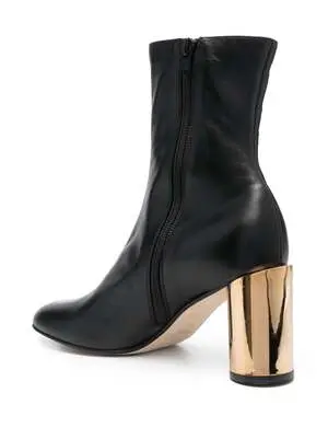 LANVIN 75mm Round-toe Leather Boots