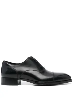 TOM FORD Elkan Leather Oxford Shoes - Black