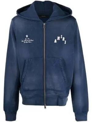 Amiri Vintage Collegiate Zip Hoodie In Blue - 30% Off | Editorialist
