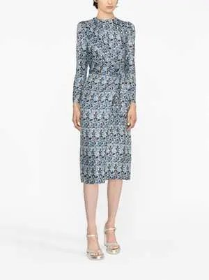 Sandro Floral-print Silk Midi Wrap Dress