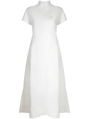 Shiatzy Chen Band-collar Midi Dress - White
