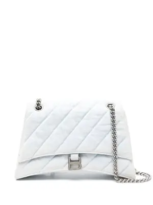Balenciaga Medium Crush Shoulder Bag - Blue