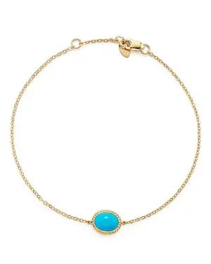 Bloomingdale'S 14k Yellow Gold Turquoise Chain Bracelet - Turquoise/gold