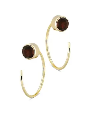 Bloomingdale'S Garnet And 14k Yellow Gold Earrings - Red/gold