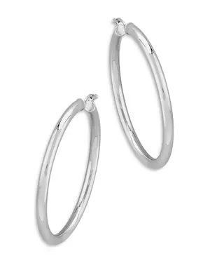 AQUA Sterling Silver Tube Hoop Earrings
