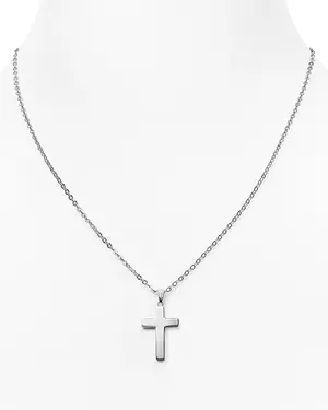 Aqua Sterling Cross Pendant Necklace - Silver
