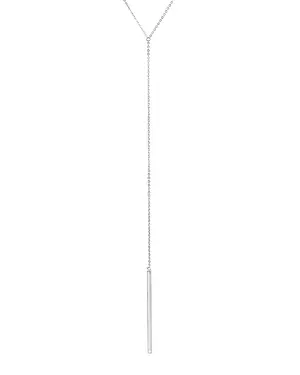 Aqua Bar Pendant Lariat Necklace - Silver