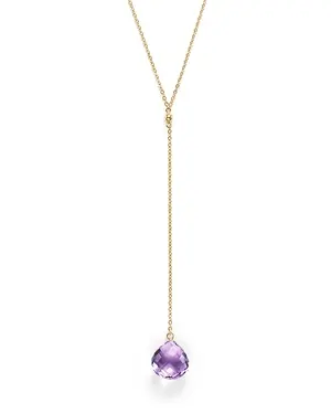 Bloomingdale'S Amethyst Briolette Y-necklace In 14k Yellow Gold - Purple/gold