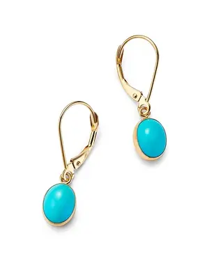 Bloomingdale'S 14k Yellow Gold Turquoise Drop Earrings - Blue/gold