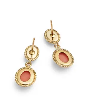 Bloomingdale'S Opal & Coral Drop Earrings - Orange/white
