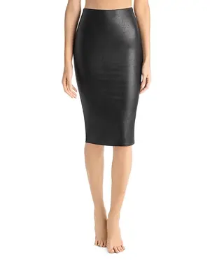 Commando Faux Leather Midi Skirt - Black