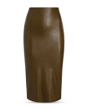 Commando Faux Leather Midi Skirt - Cadet