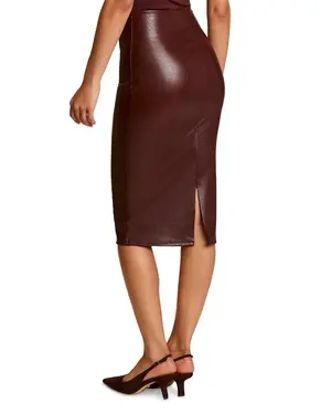 Commando Faux Leather Midi Skirt - Oxblood