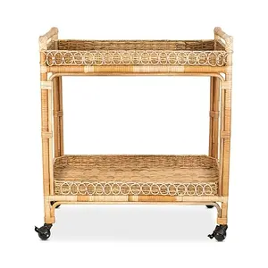 JULISKA Provence Whitewash Bar Cart - Rattan