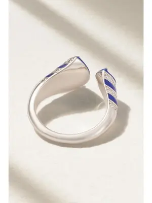 KAMYEN 18-karat White Enamel And Diamond Ring