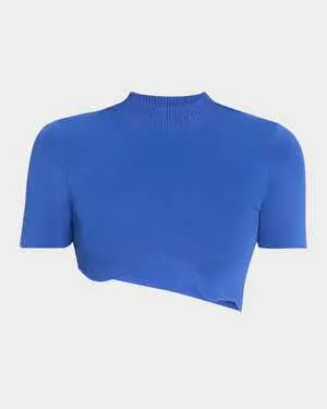 Christopher Esber Christopher Esber Maparadita Ripple-Hem Knit Top - Lapis
