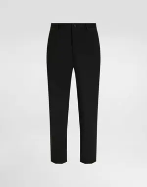 Dolce & Gabbana Stretch Wool Tuxedo Pants - Black