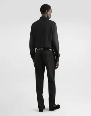 Dolce & Gabbana Stretch Wool Tuxedo Pants - Black