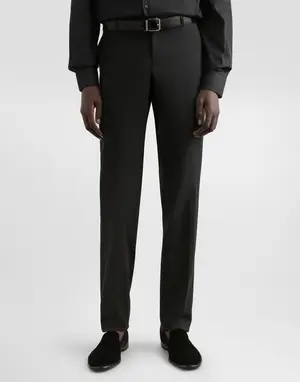 Dolce & Gabbana Stretch Wool Tuxedo Pants - Black