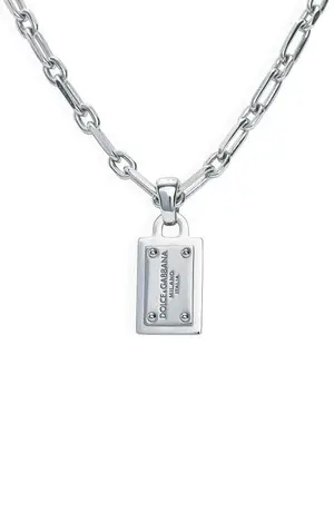 Dolce & Gabbana Logo Pendant Necklace - Silver