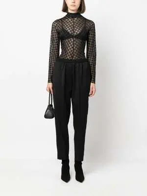 FORTE_FORTE Lace Long-sleeved Top - Black
