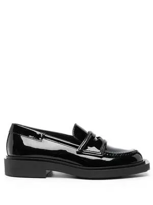 3JUIN Viola Patent Leather Loafers - Black