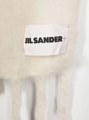 JIL SANDER Logo-patch Chunky-knit Scarf - White