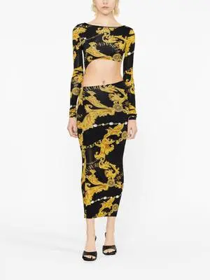 Versace Chain Couture-print Cut-out Dress