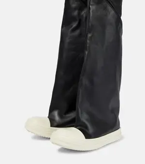 Rick Owens Oblique Over-the-knee Leather Boots - Black