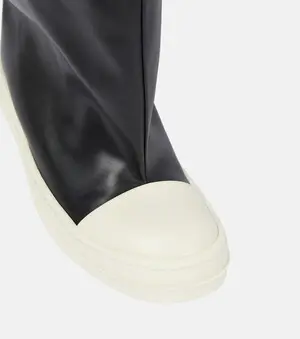 Rick Owens Oblique Over-the-knee Leather Boots - Black