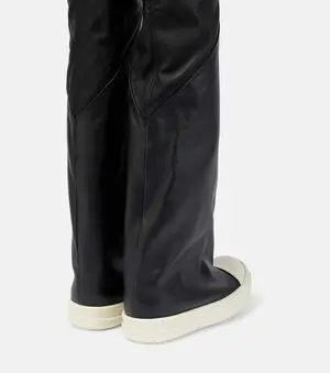 Rick Owens Oblique Over-the-knee Leather Boots