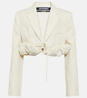 Jacquemus La Croissant Linen-blend Jacket - Black