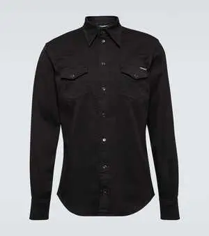 Dolce & Gabbana Embroidered Cotton-blend Shirt - Black