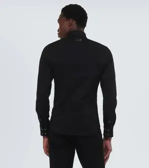 Dolce & Gabbana Embroidered Cotton-blend Shirt - Black
