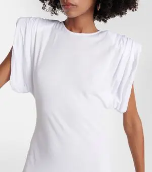 Wardrobe.NYC Ruched Jersey Midi Dress - White