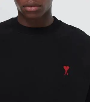 AMI Paris De Cœur Cotton Jersey Sweatshirt - Black