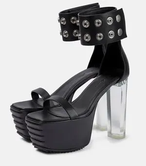 Rick Owens Minimal Grill Platform Sandals - Black