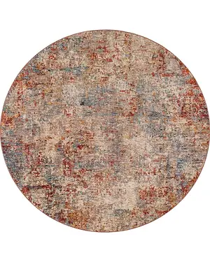 LIVABLISS Mirabel Mbe-2300 Round Area Rug, 7'10 X 7'10 - Coral/red