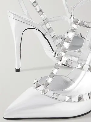Valentino Garavani Rockstud 100 Mirrored-leather Pumps