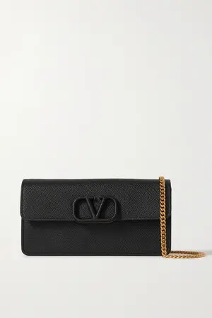 Valentino Garavani Vlogo Textured-leather Wallet - Black