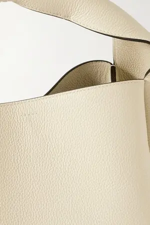 TOTEME Bucket Textured-leather Tote - Off-white
